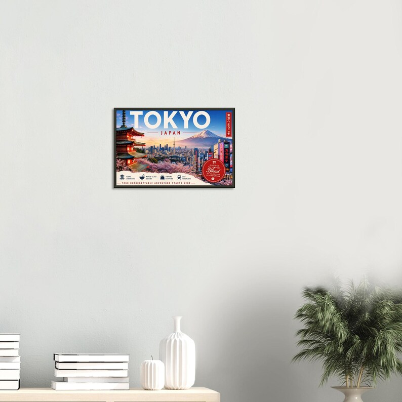 Tokyo Japan Travel Poster, Framed Tokyo Cityscape Art, Japan Holiday ...
