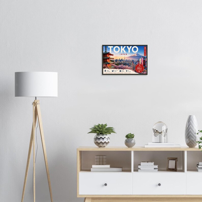 Tokyo Japan Travel Poster, Framed Tokyo Cityscape Art, Japan Holiday ...