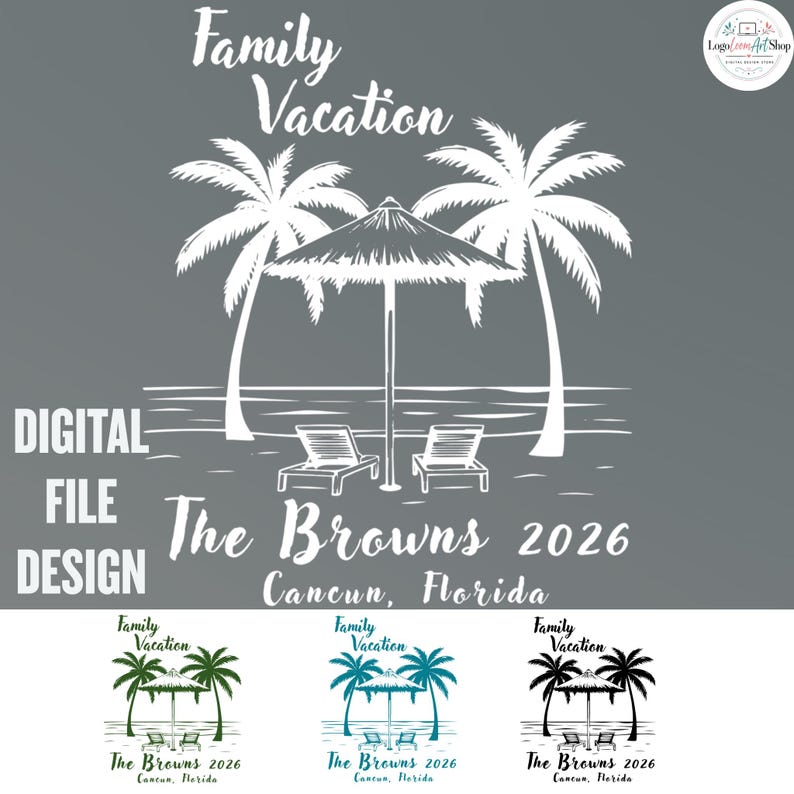 Family Vacation Custom Name PNG Canva Template, Personalized Beach ...