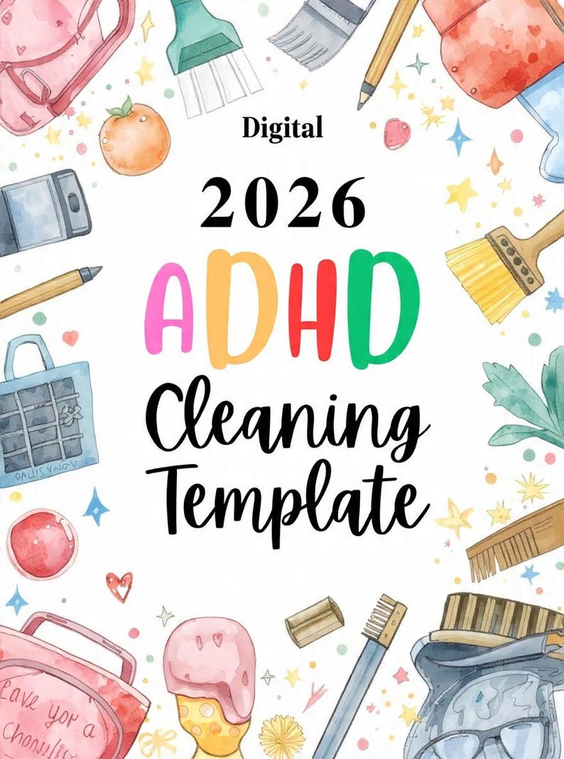 Digital 2026 ADHD Cleaning Template - Etsy UK