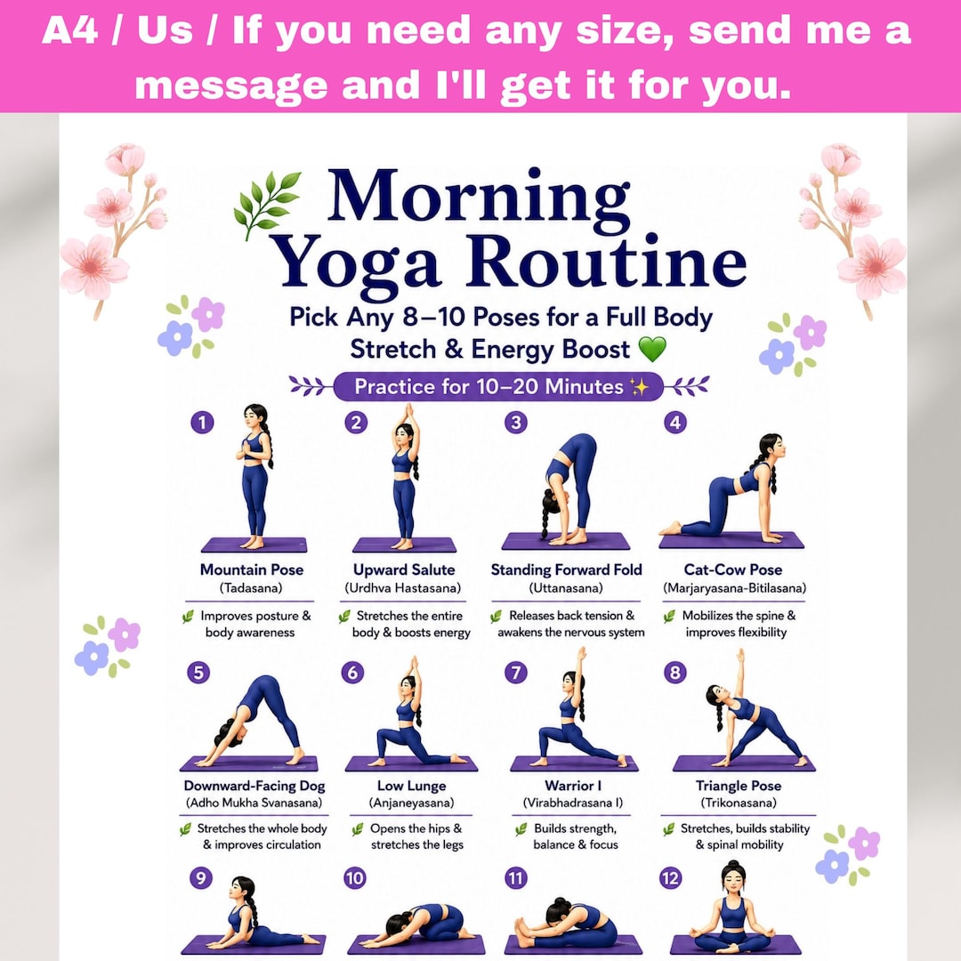 Morning Yoga Routine Poster, Full Body Stretch Guide (PDF Download) - Etsy