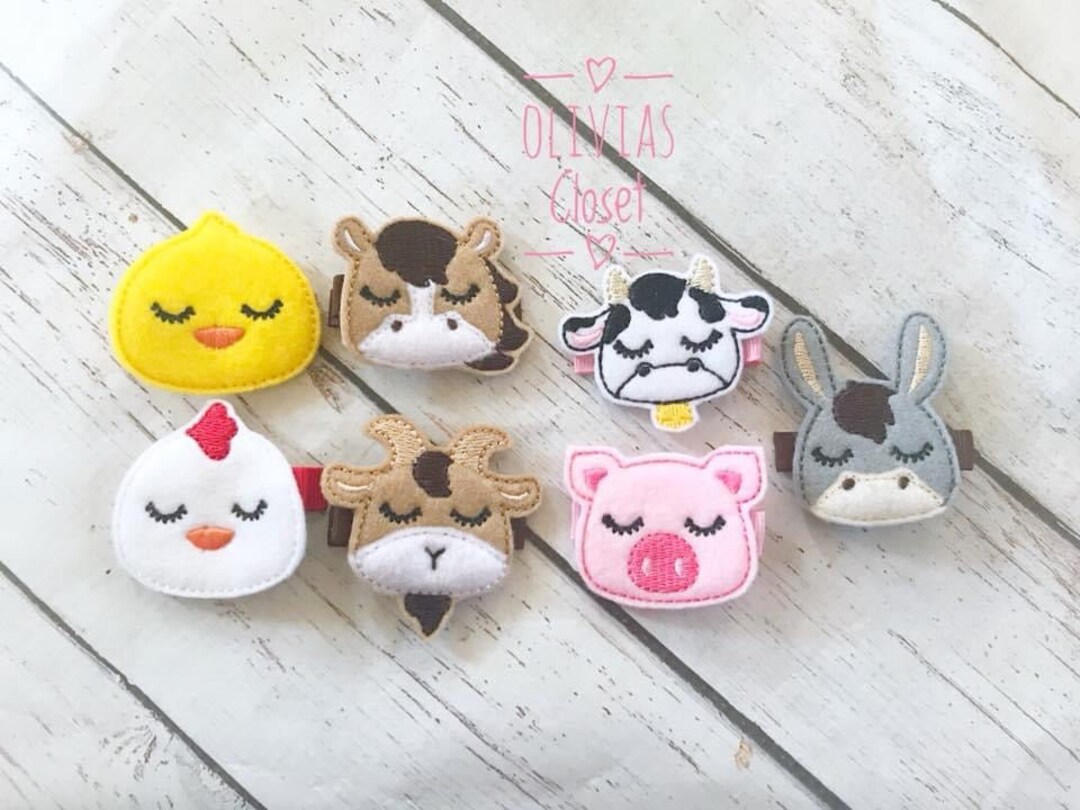 Farm Animal Hair Clip - Etsy