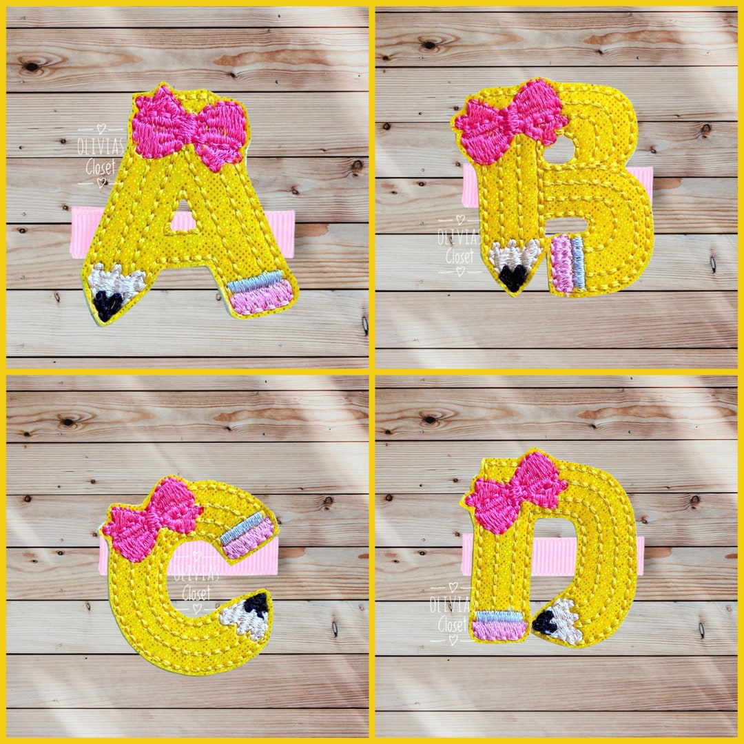 Pencil Letter Hair Clip - Etsy