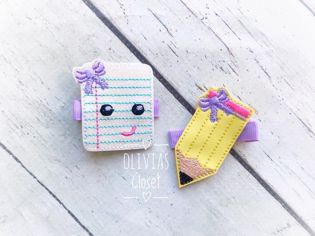 Pencil & Paper Hair Clips - Etsy