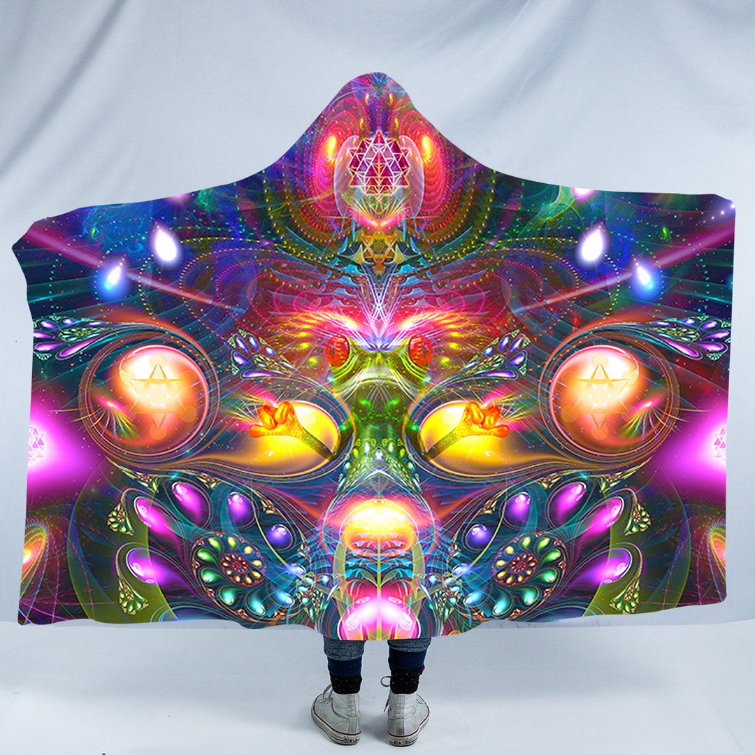 DMT Frog Hooded Blanket, Cozy Vibes, High-quality Comfort, Sherpa ...