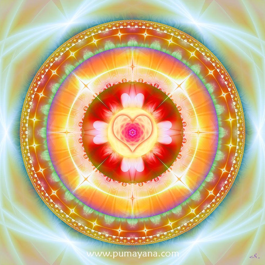 Heart Mandala Art Print: Spiritual Meditation Healing Poster - Etsy