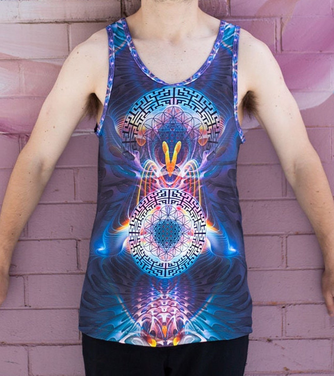 Men's Psychedelic Tank Top: Trippy Sacred Geometry Rave Shirt - Etsy
