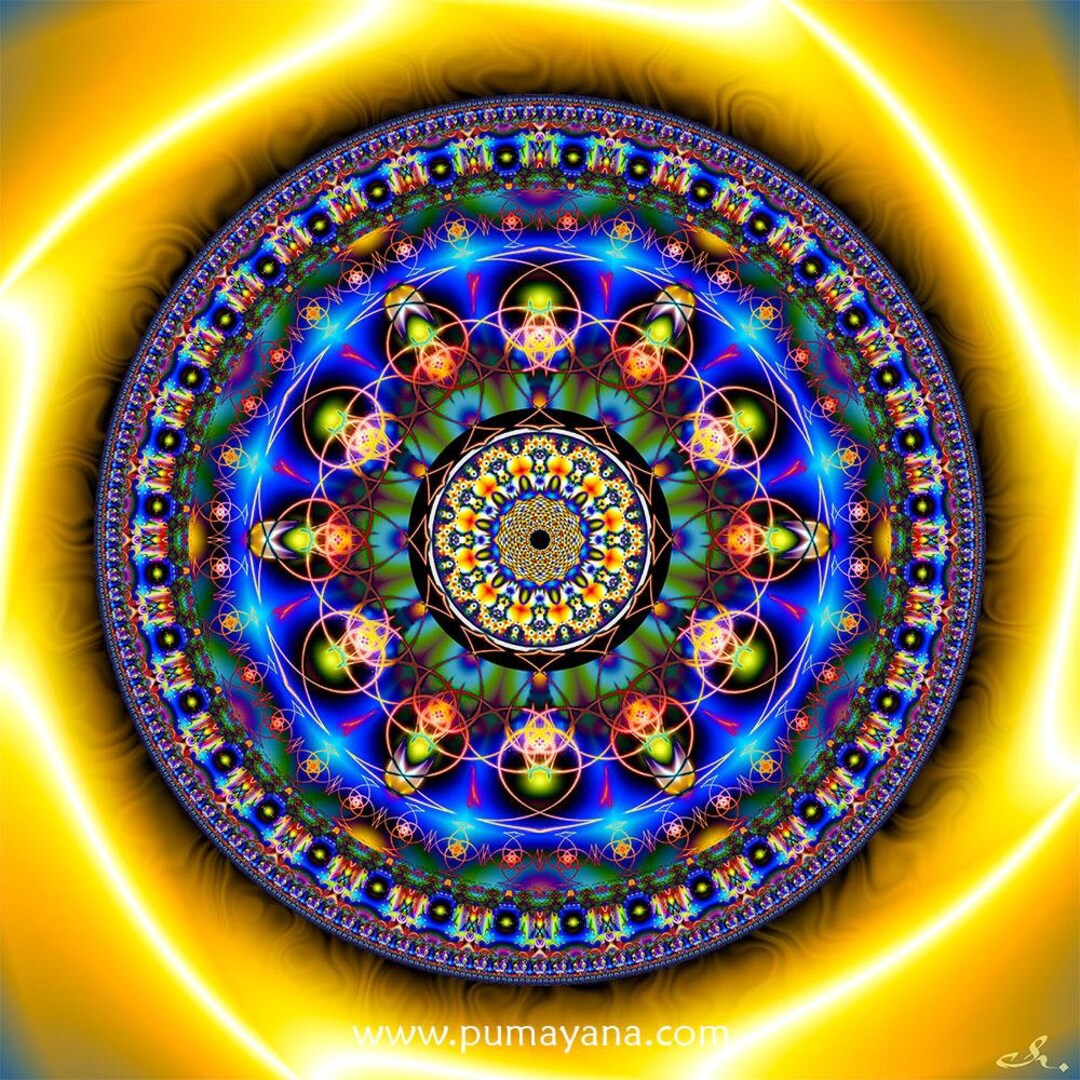 Lotus Blue Mandala Canvas Art Print: Sacred Geometry, Shamanic ...