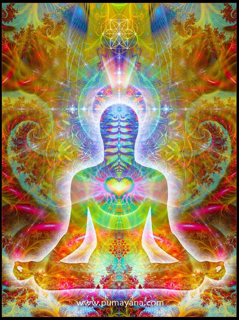 Heartsoul Cosmic Body Poster Art Print Healing Meditation - Etsy