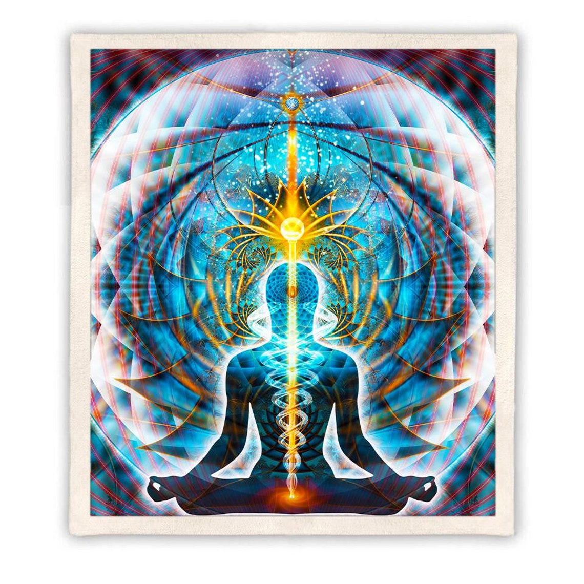 Chakra Throw Blanket Meditation Fleece Blanket Galactic - Etsy