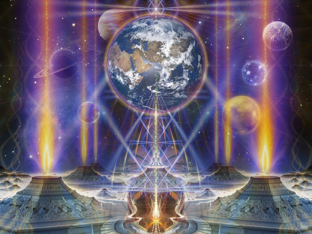Pillars of Light Tapestry: Spiritual Meditation Room Decor - Etsy