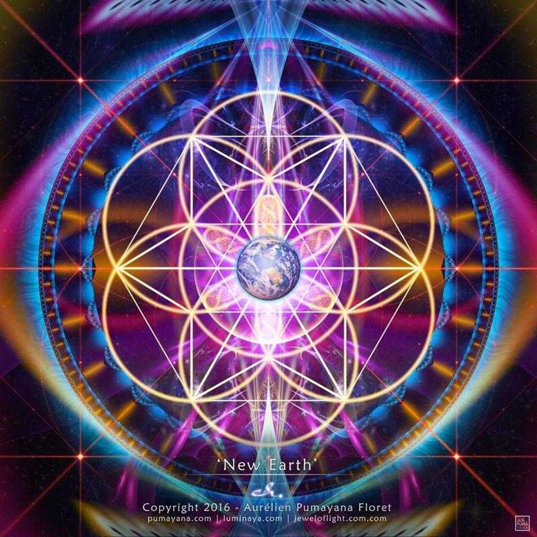 New Earth Mandala Art Print | Canvas |sacred Geometry | Meditation ...