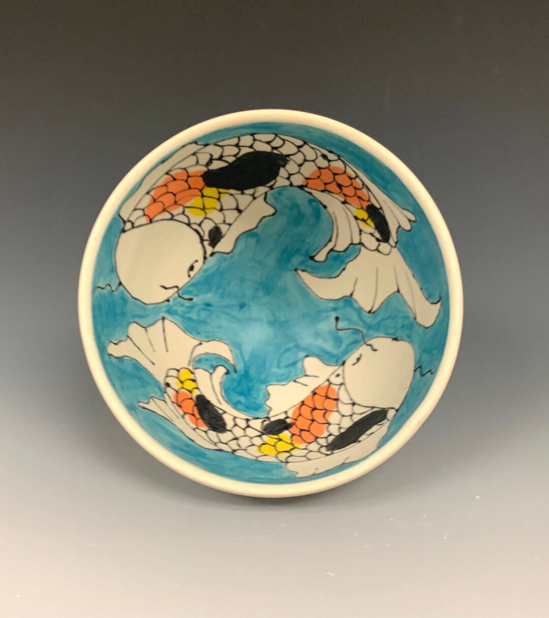 Hand Made Koi Fish Ceramic Bowl. - Etsy