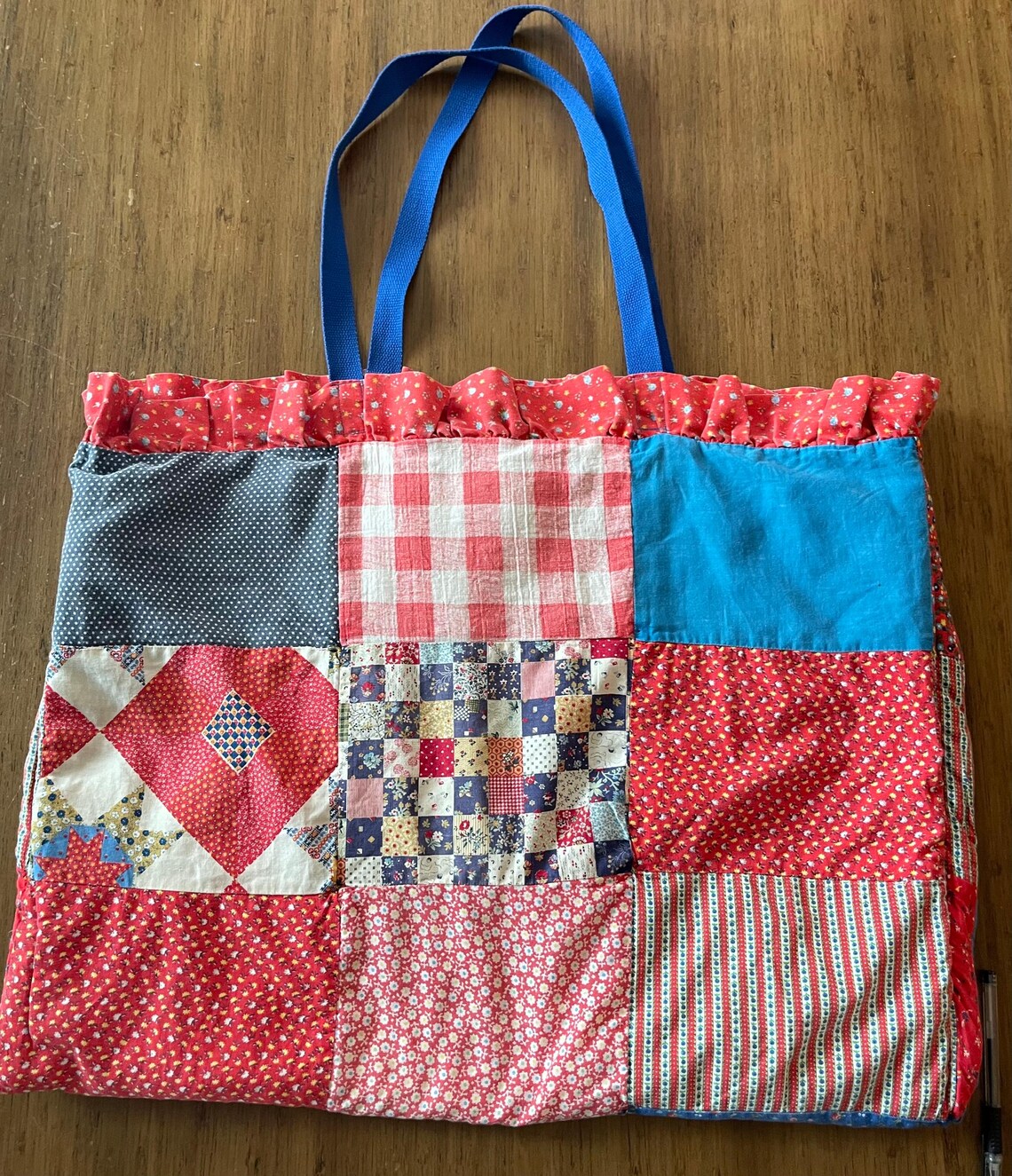 Vintage Upcycled Quilted Blanket Tote - Etsy