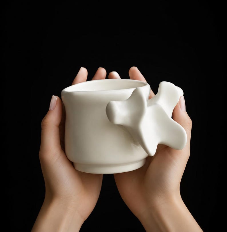 Gothic Spine Mug – Anatomical Vertebrae Ceramic Cup, Dark Academia ...
