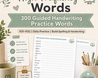 300 High Frequency Words Handwriting Booklet (KS1–KS2) - Etsy