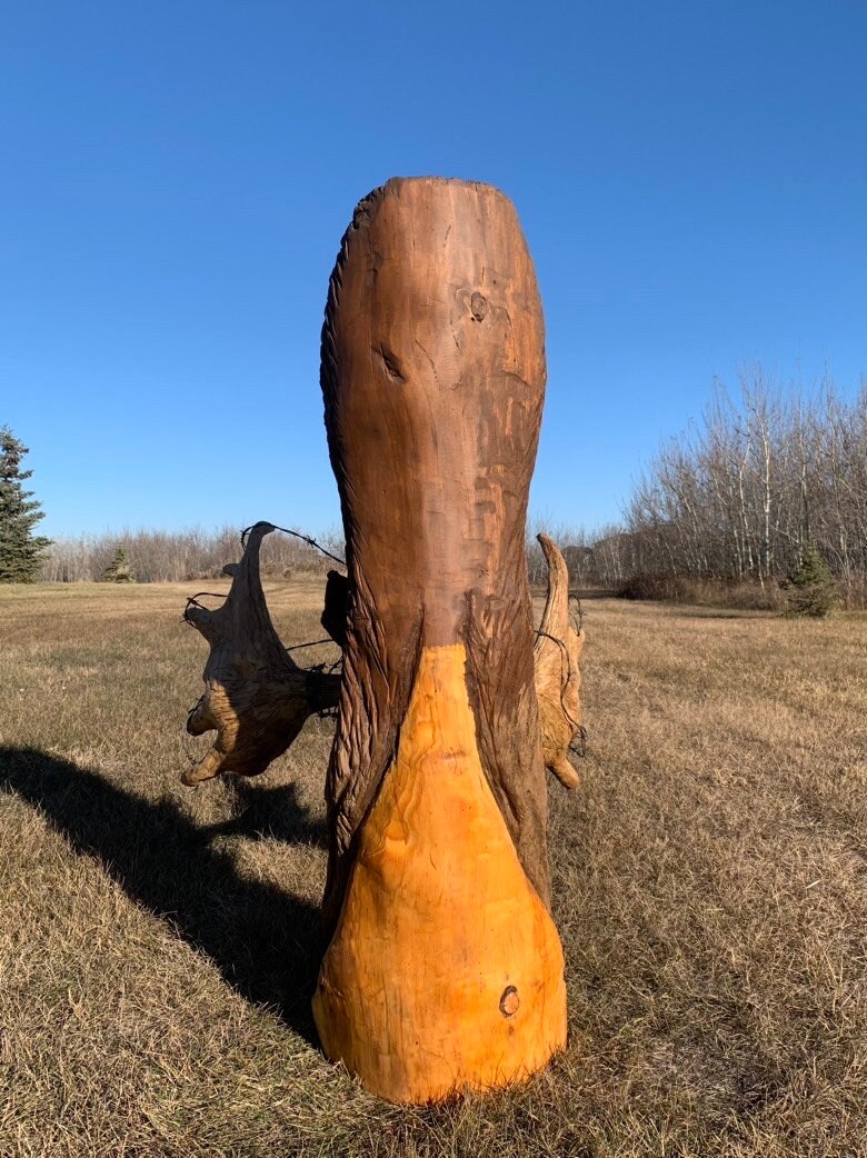 Bull Moose Chainsaw Carving With Barbed Wire Tangled in - Etsy Canada