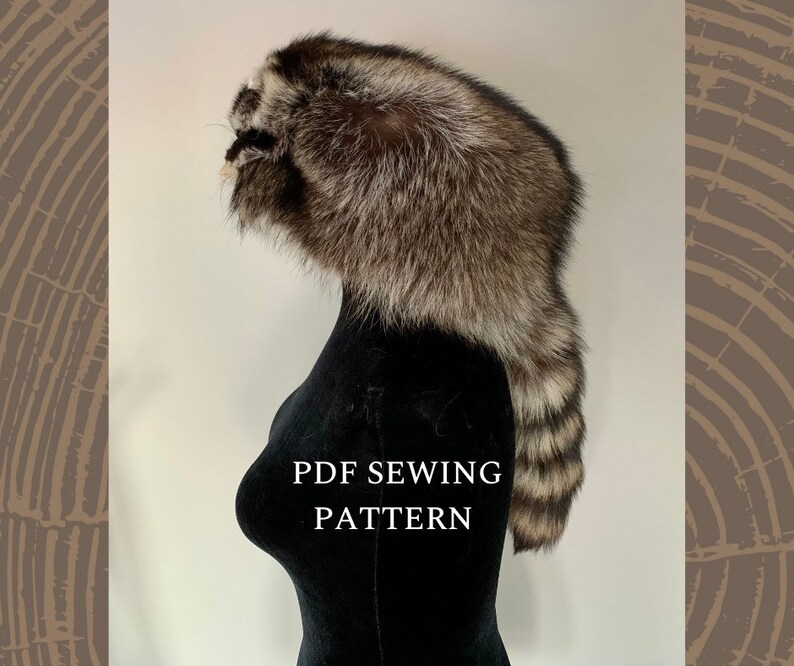 Fur Hat With Tail Sewing Pattern Davey Crockett Daniel Boone Style ...