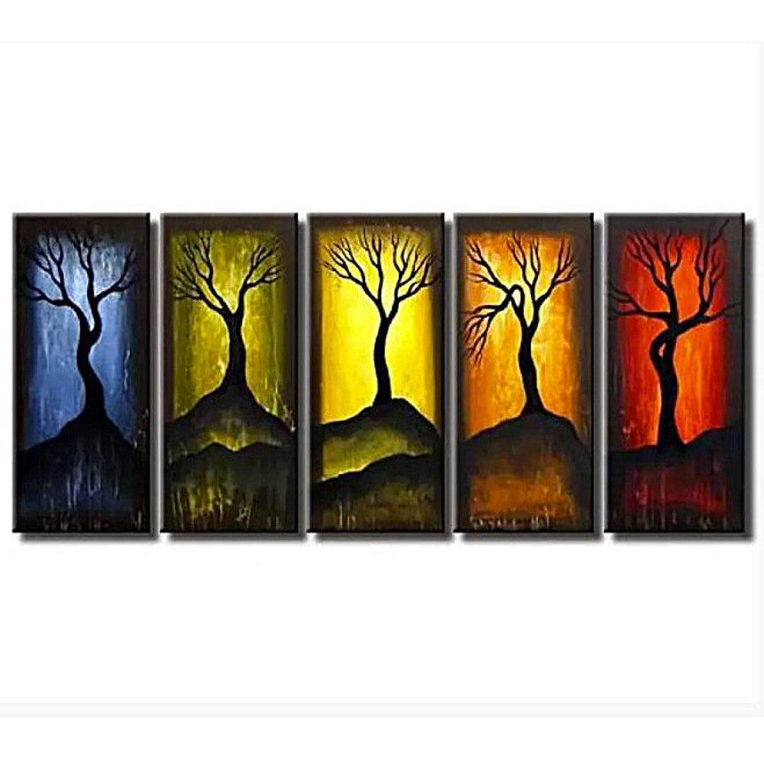 Colorful Contemporary Abstract Painting Original Art on Canvas, Set of ...