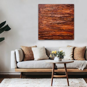 Rust Abstract Painting on Canvas Original Minimalist Painting Texture ...