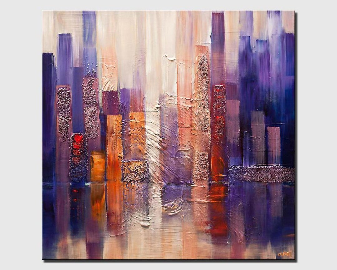 Handmade Geometric Abstract Art Print on Canvas for a Modern Home by ...