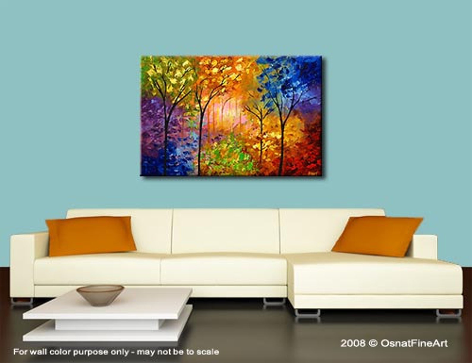Colorful Forest Painting Trees Painting Modern Palette Knife - Etsy