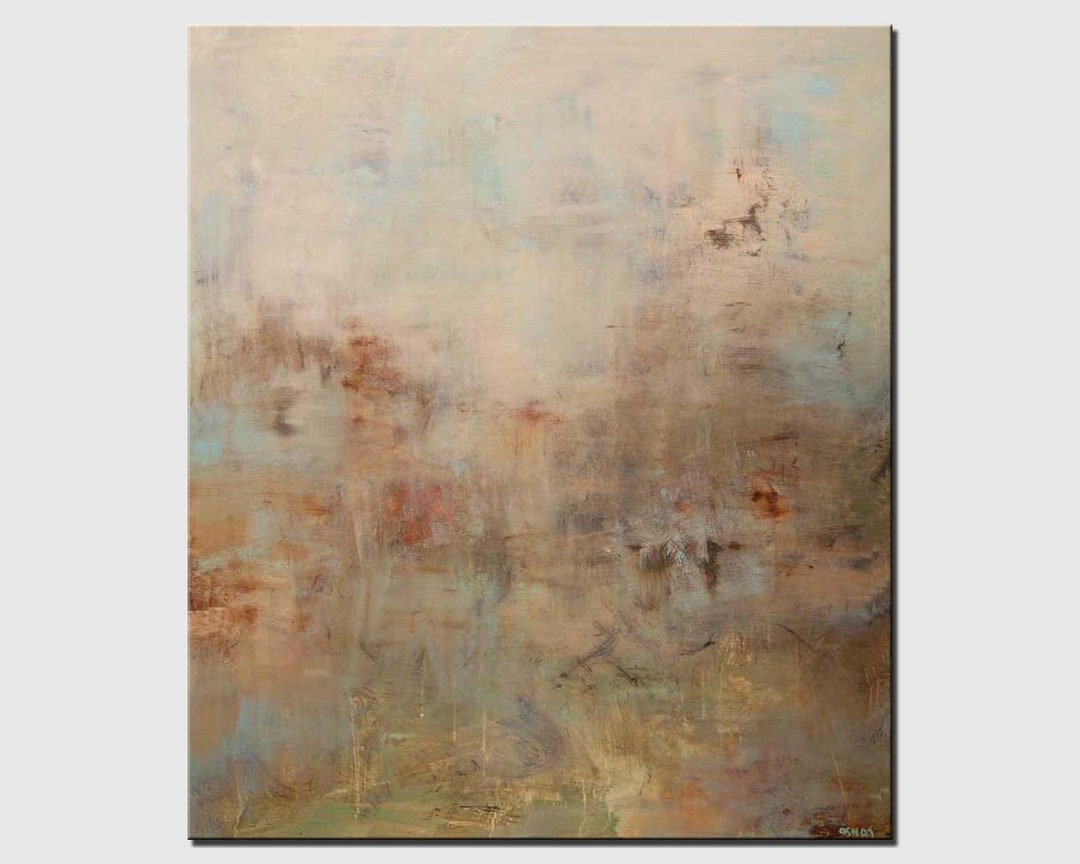 Original Neutral Abstract Art Neutral Acrylic Oil Painting on Canvas ...