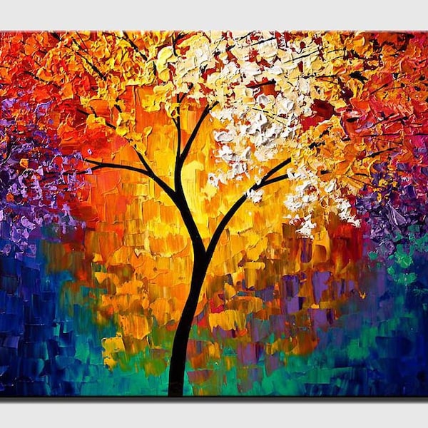 Modern Tree Painting - Etsy