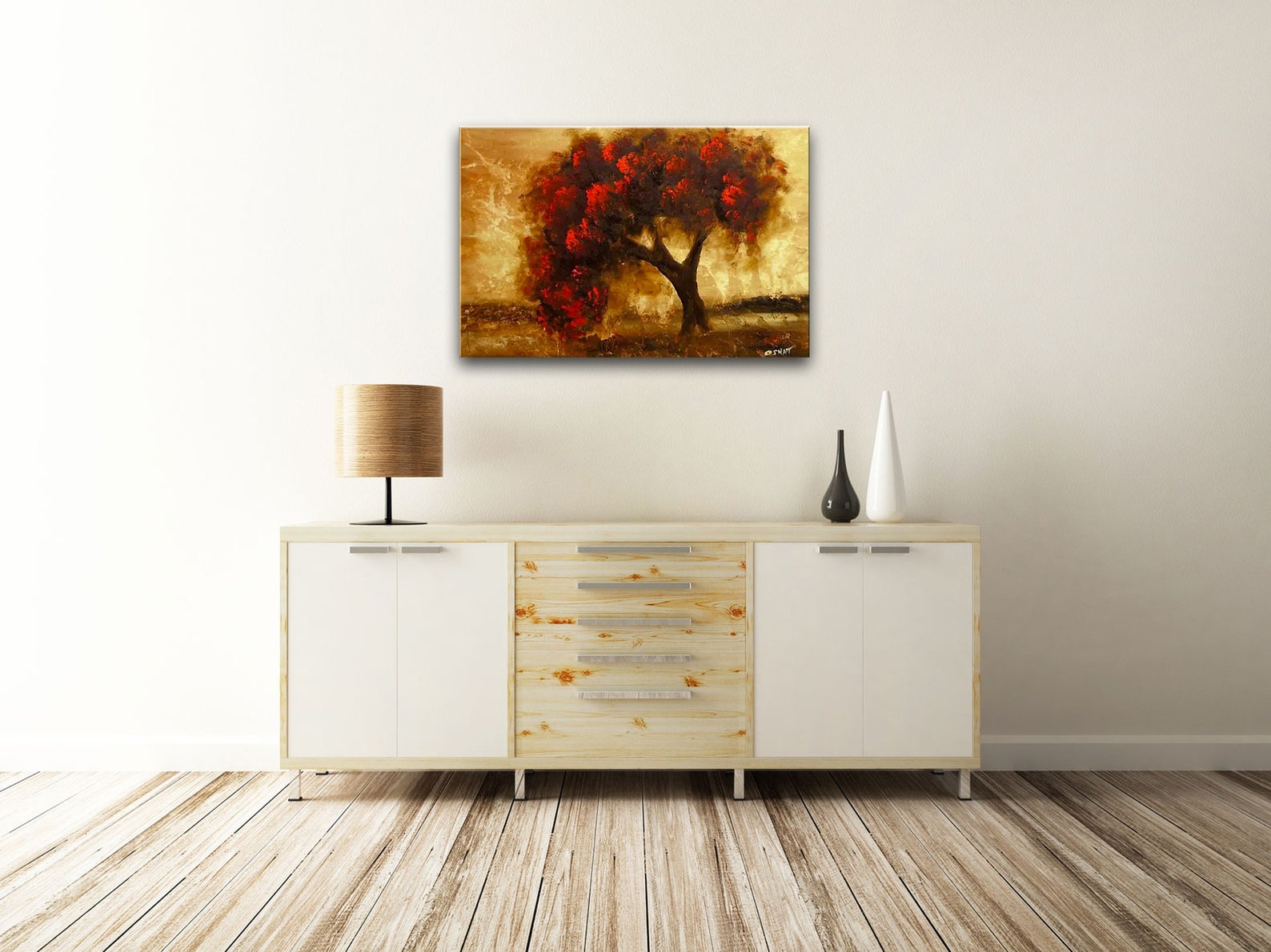 Modern Abstract Tree Painting: Original Acrylic Canvas Art - Etsy