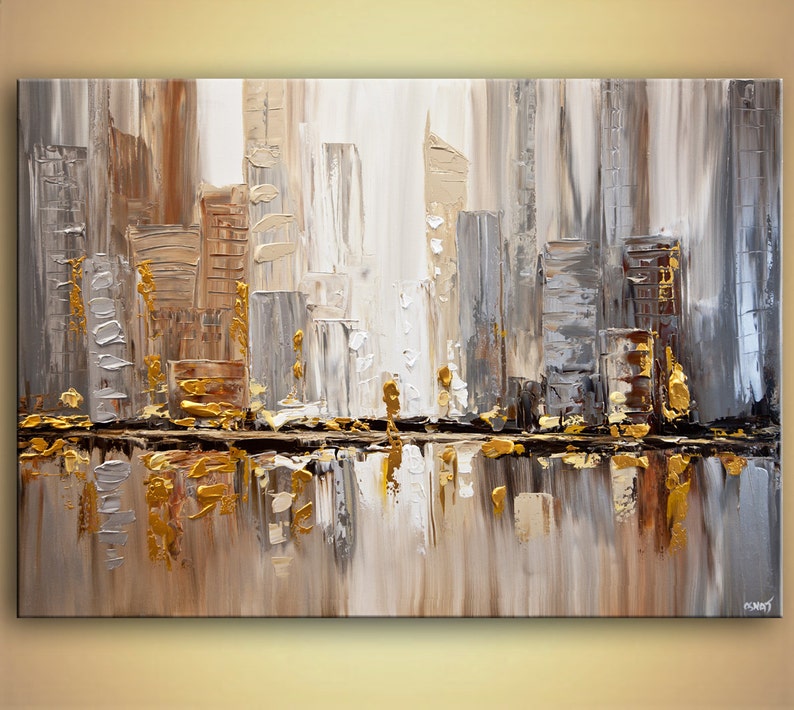 ORIGINAL City moderne Acryl Spachtel Malerei abstrakt Gold | Etsy ORIGINAL City moderne Acryl Spachtel Malerei abstrakt Gold | Etsy