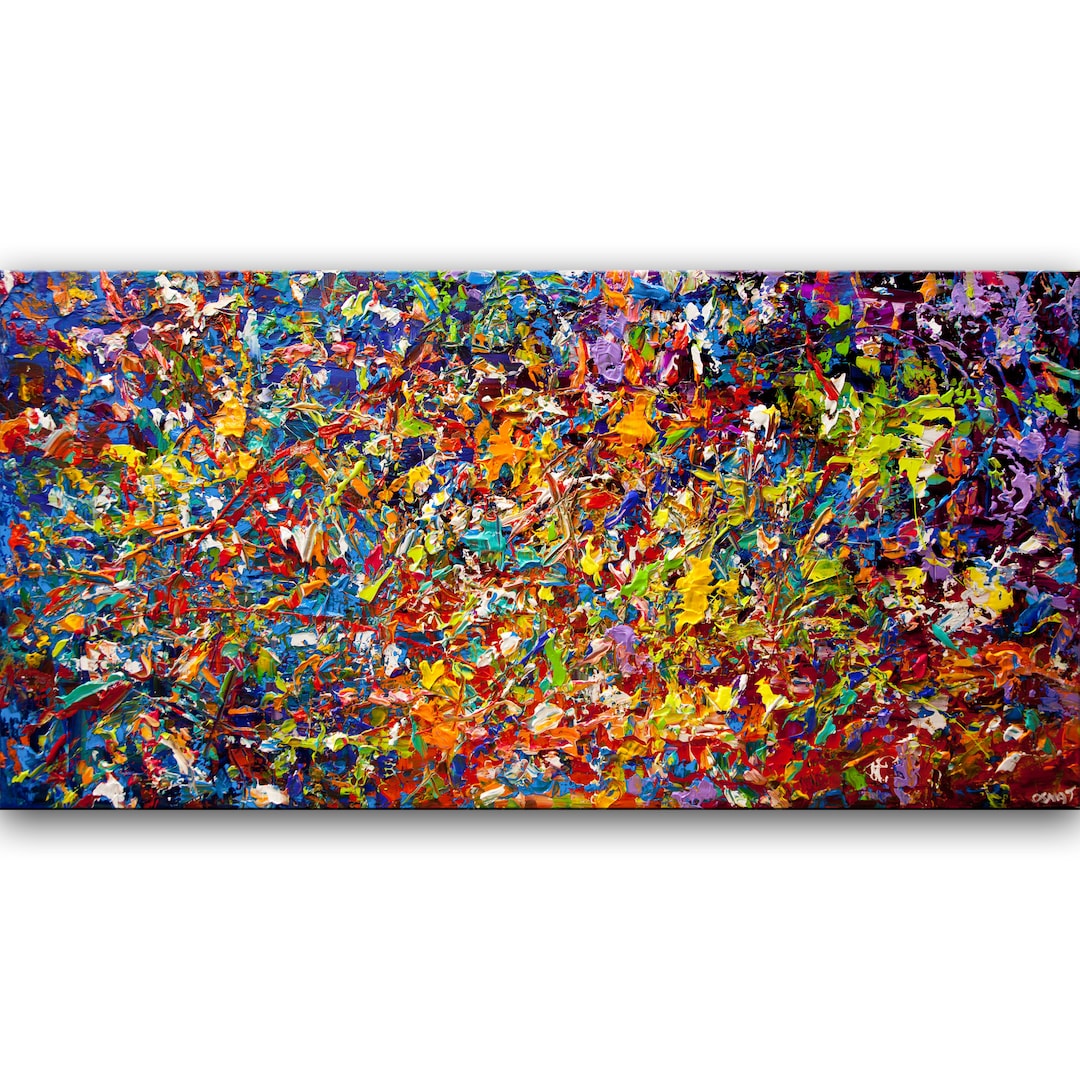 Colorful Abstract Texture Painting on Canvas - Custom Art - Etsy