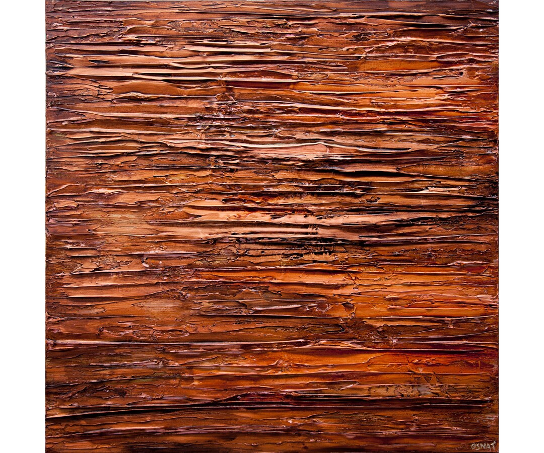 Rust Abstract Painting on Canvas Original Minimalist Painting Texture ...