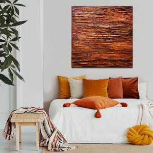 Rust Abstract Painting on Canvas Original Minimalist Painting Texture ...