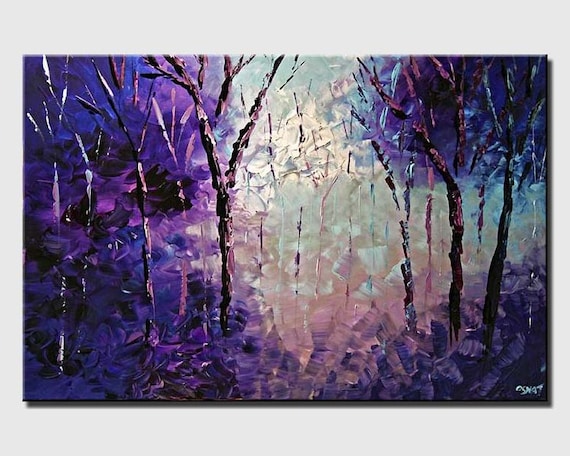 Lienzo De Pinturas Moradas