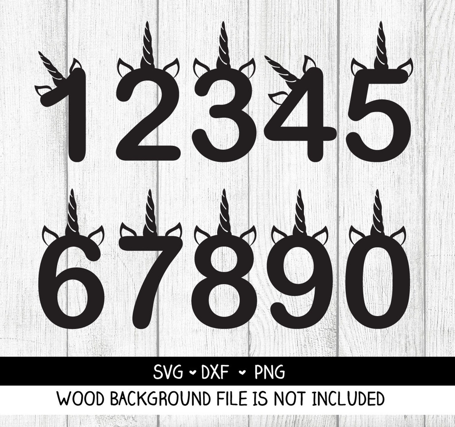 Unicorn Numbers SVG Unicorn Numbers Png Unicorn Birthday - Etsy