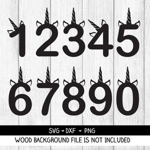 Unicorn Numbers SVG, Unicorn Numbers Png Unicorn Birthday Numbers ...