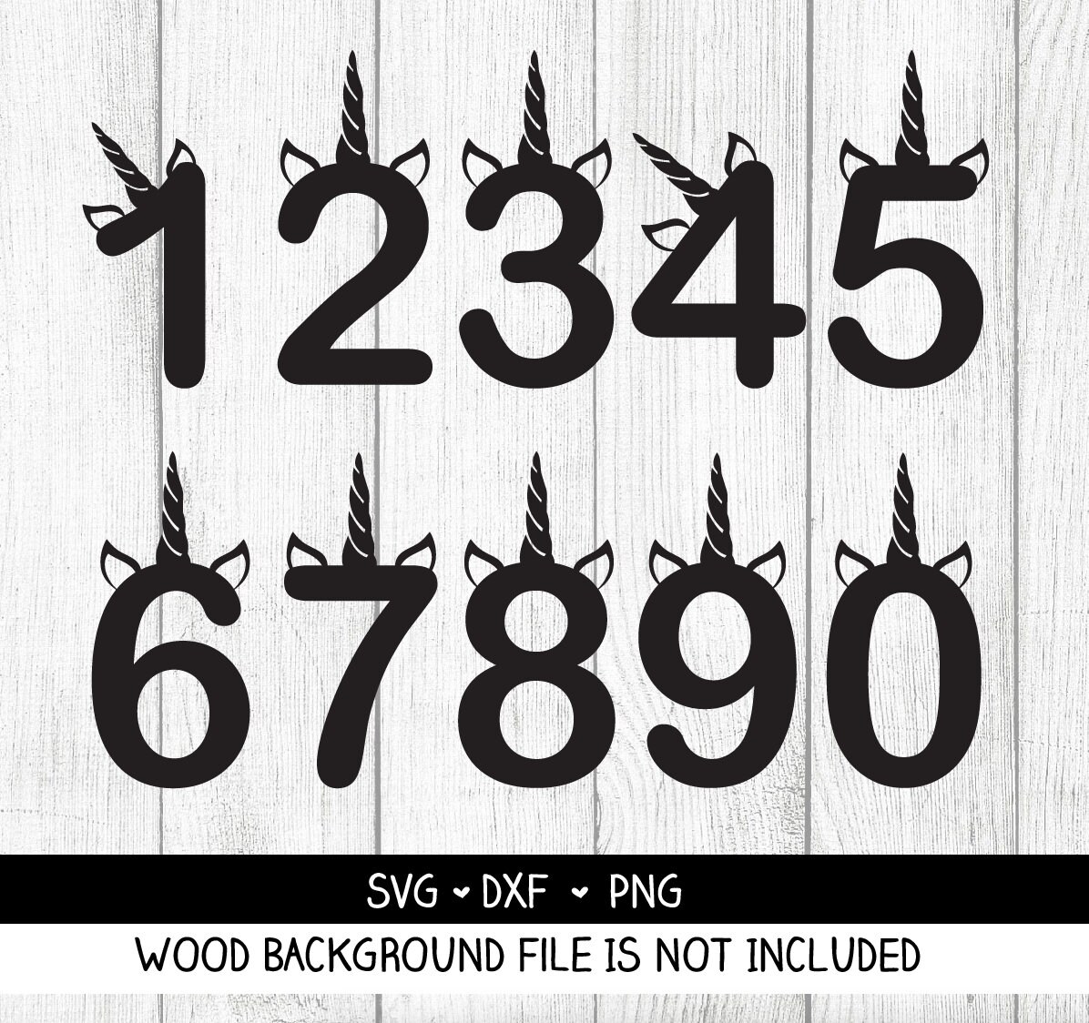 Unicorn Numbers SVG Unicorn Numbers Png Unicorn Birthday - Etsy