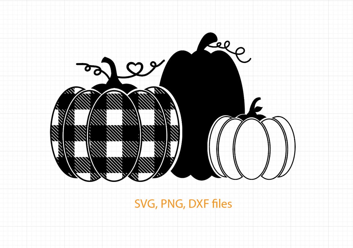 Three Pumpkins Svg Pumpkin SVG Buffalo Plaid Pumpkin Svg - Etsy