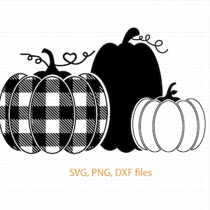 Three Pumpkins Svg, Pumpkin SVG, Buffalo Plaid Pumpkin Svg, Fall SVG ...