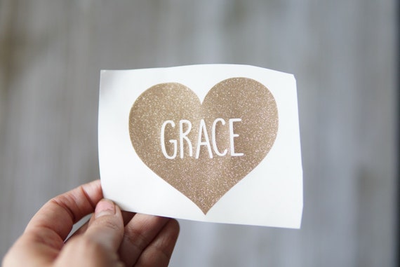 Personalized Heart Decal Heart Name Sticker Heart Sticker | Etsy