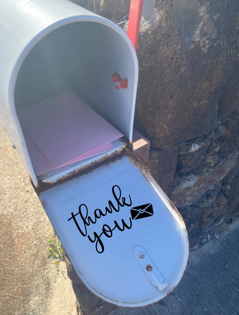 Thank You Decal Thank You Sticker Thank You Mail Box Decal - Etsy