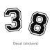 Varsity Number Sticker, Varsity Numbers Decal, Sports Number Decal ...