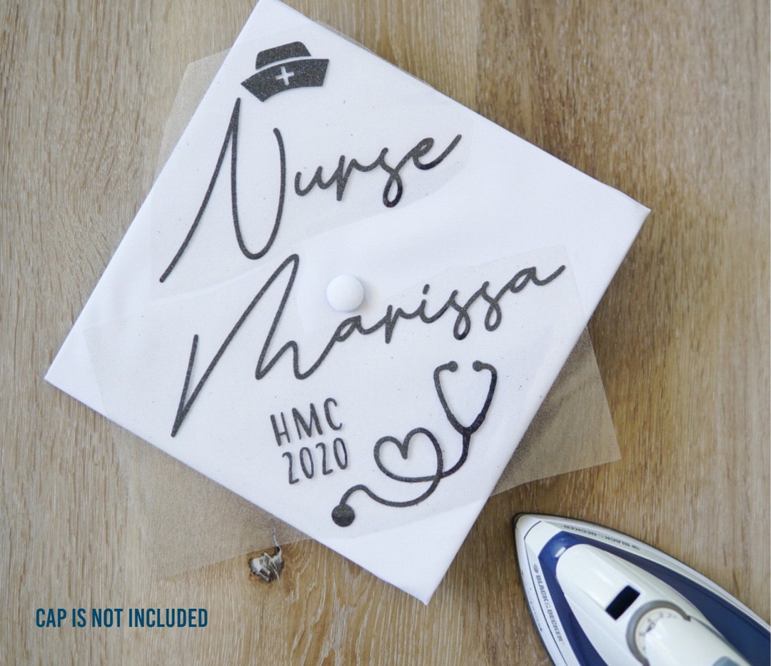 Personalized Nursing Graduation Cap Iron on Transfer, Nurse Graduation ...