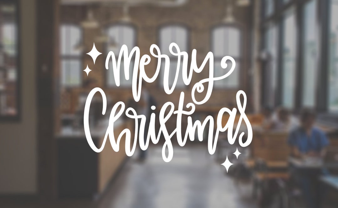 Merry Christmas Sign, Merry Christmas Sign Vinyl Decal, Merry Christmas ...