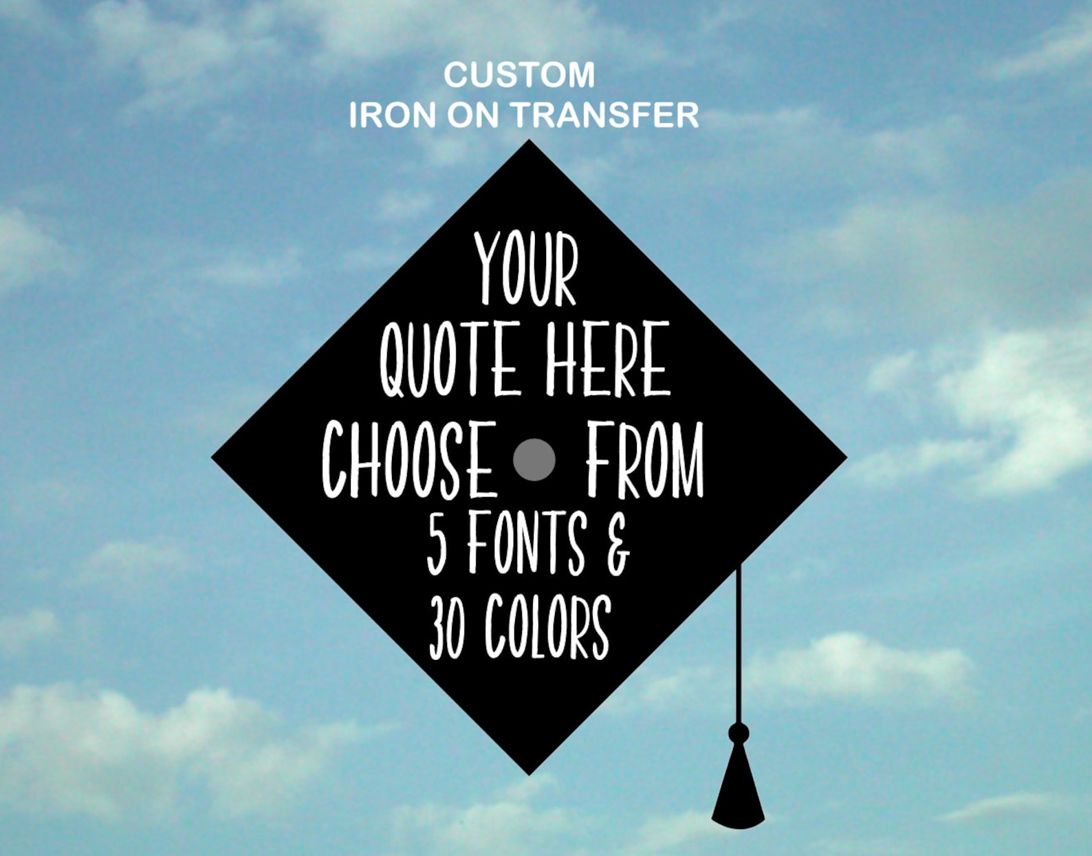 Custom Graduation Cap Iron on Transfer Graduation Cap Decal - Etsy