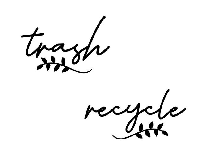 Recycle and Trash Indicator Decals / Recycle/ Trash / Vinyl Decal - Etsy