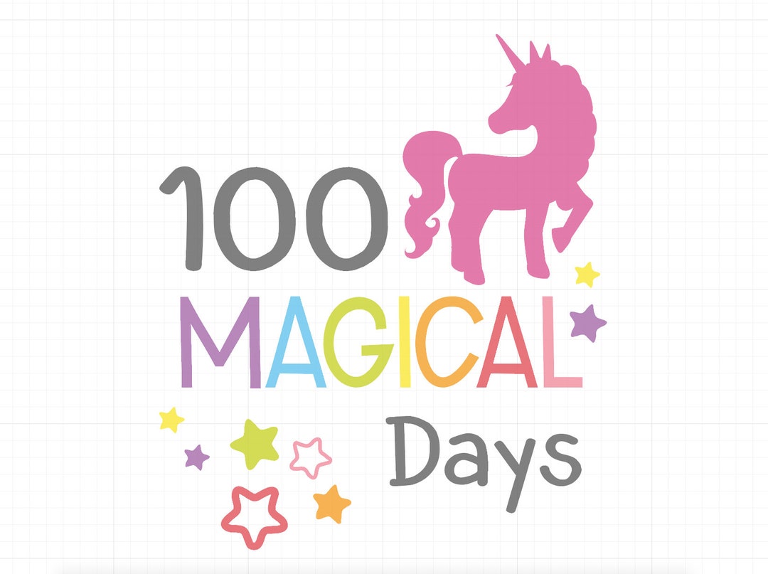 100 Magical Days Svg 100 Days Of School Svg 100 Unicorns Unicorn Svg