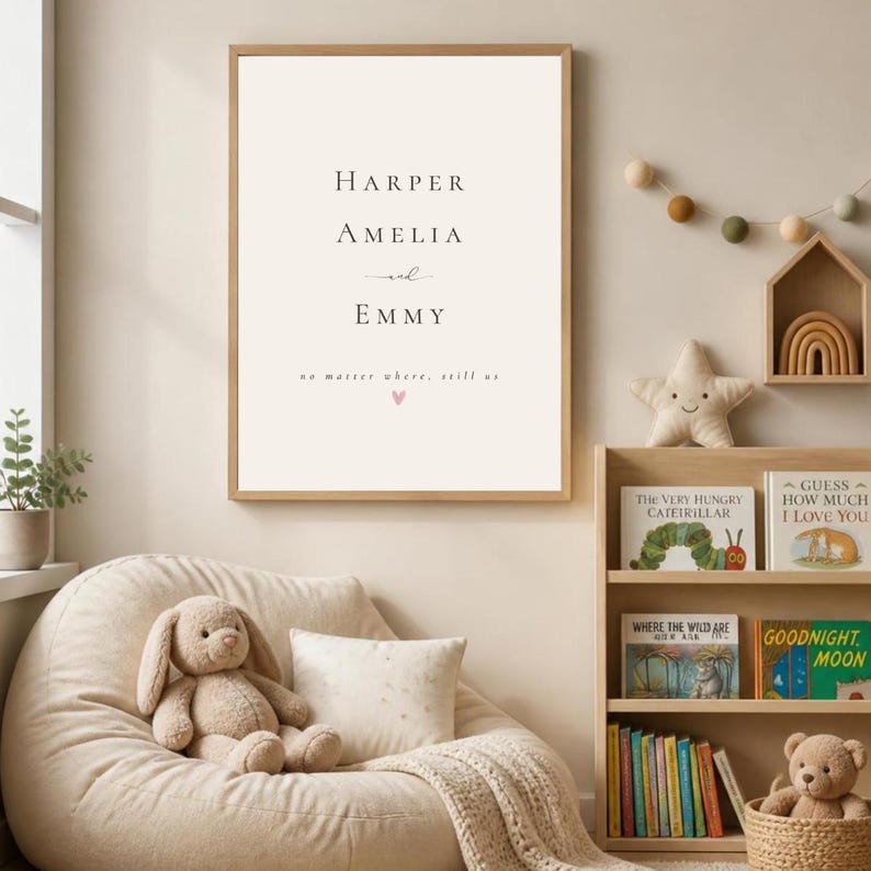Custom Sibling Name Print | Personalized Wall Art for Kids (digital ...