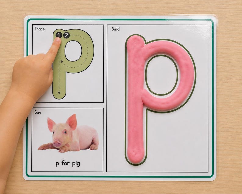Alphabet Bundle: Trace, Build, Say Mats, Matching Cards, Tracing ...