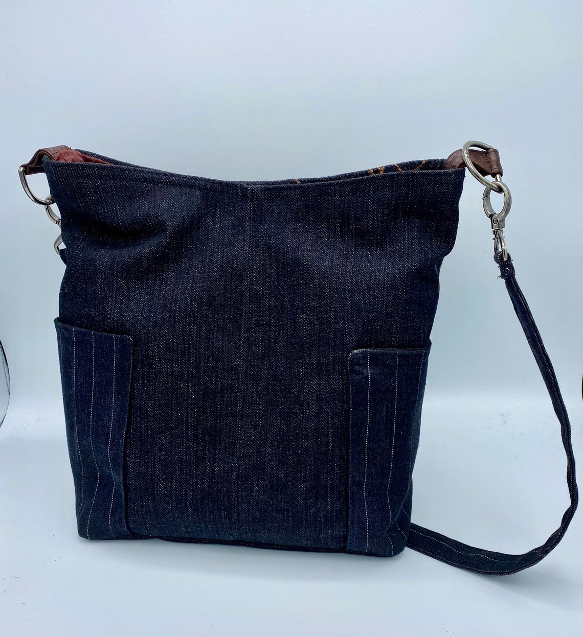 Recycled Jean Purse With Embroidery and Adjustable Strap - Etsy